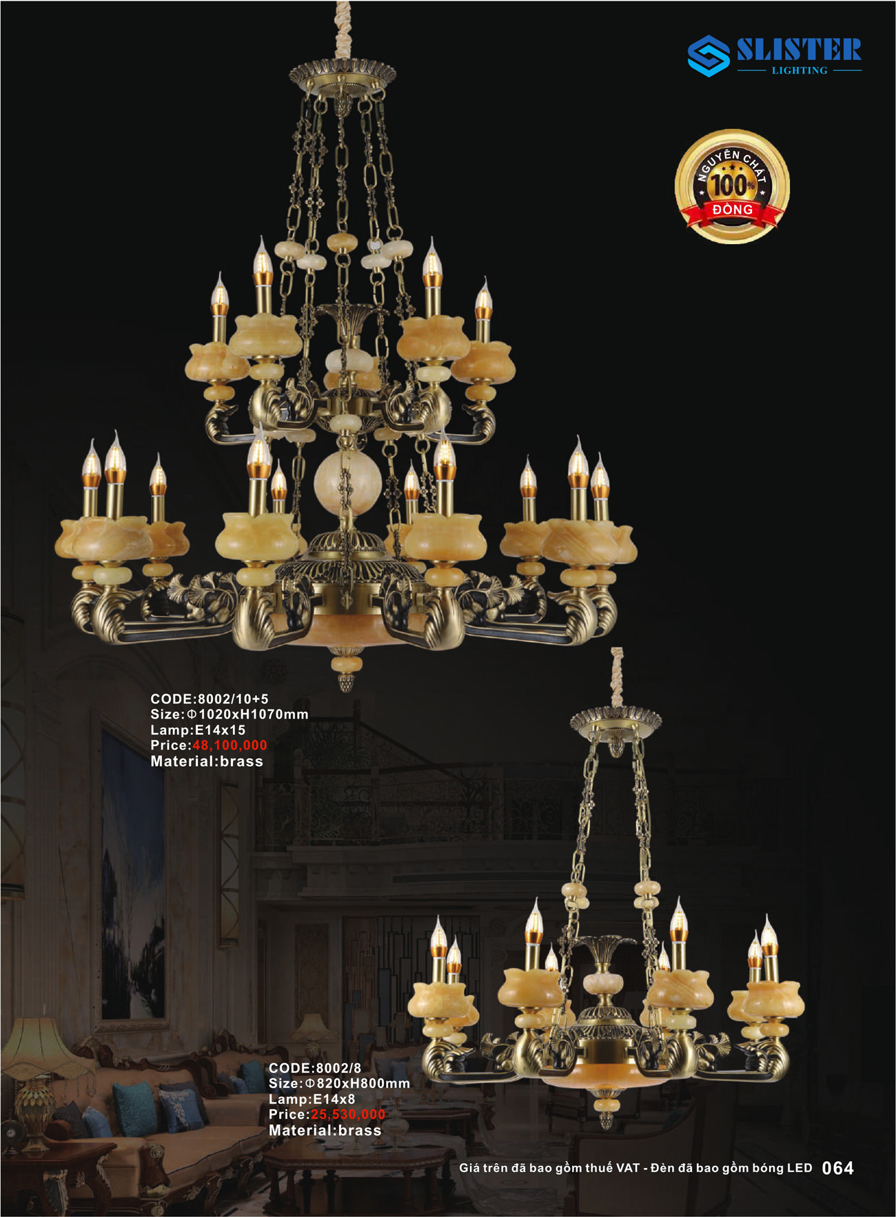 Đèn chùm nến Slister | 8002/10+5