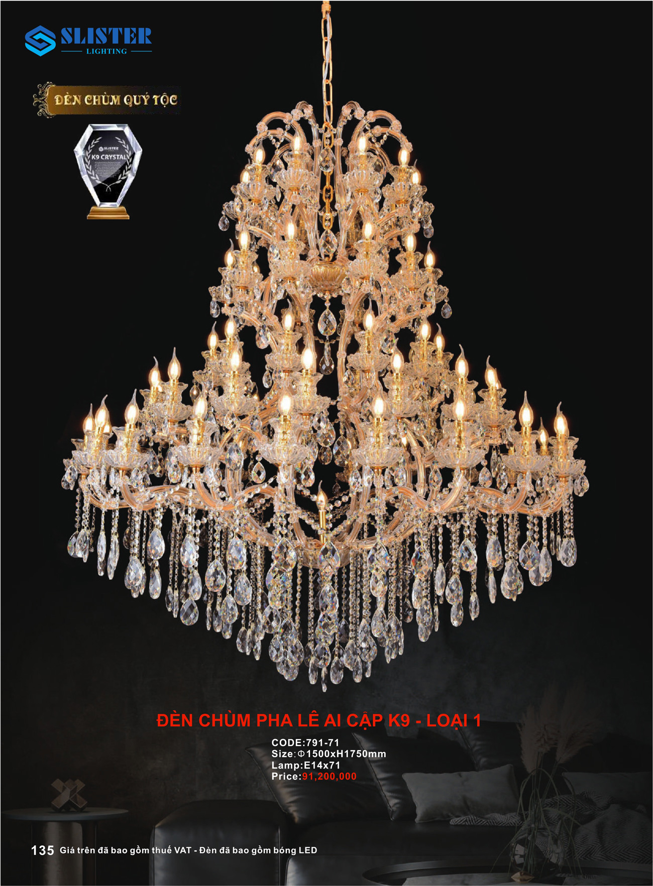 Đèn chùm pha lê Slister | Slister 2024 - 135
