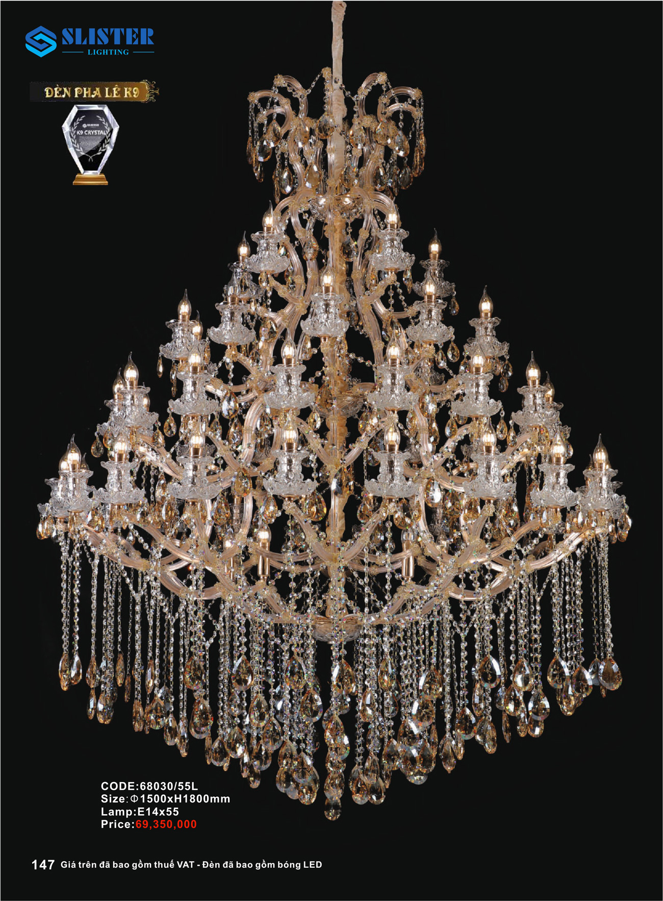 Đèn chùm pha lê Slister