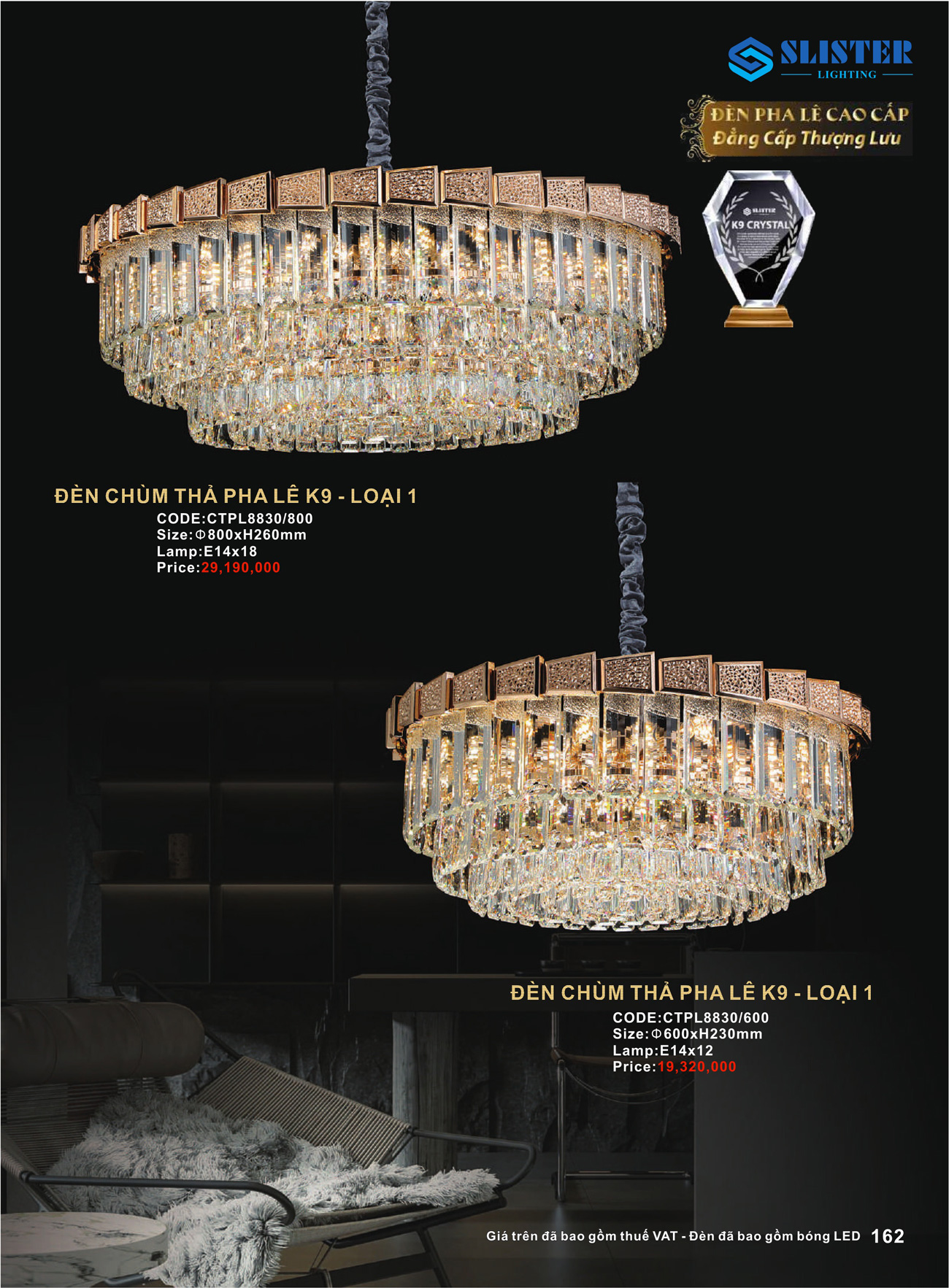 Đèn chùm pha lê Slister | CTPL8830/800