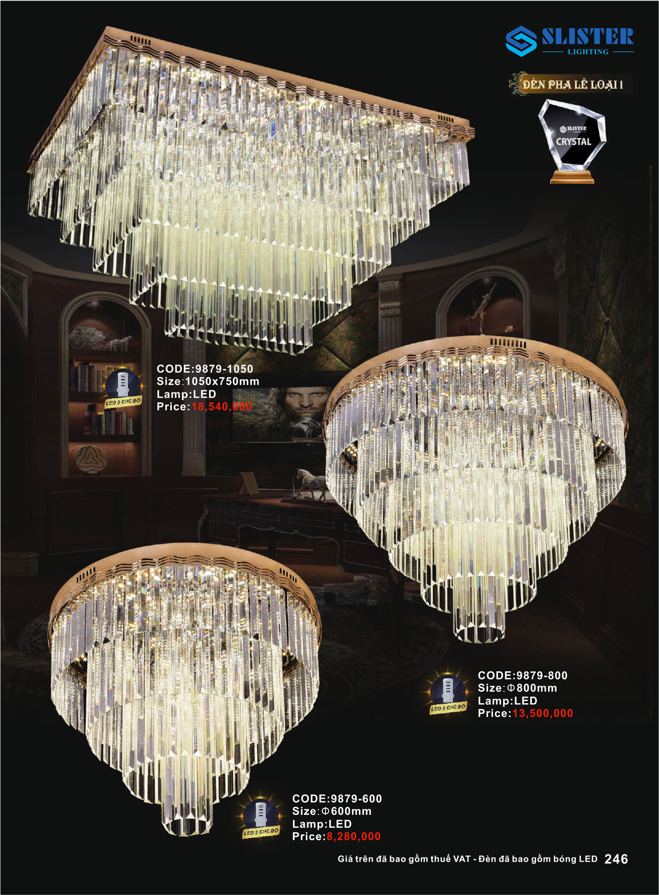 Đèn mâm pha lê Slister | 9879-1050