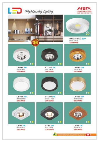 Bảng Giá Đèn Chiếu Sáng LED HUFA 2025 | thietbidiendgp.vn