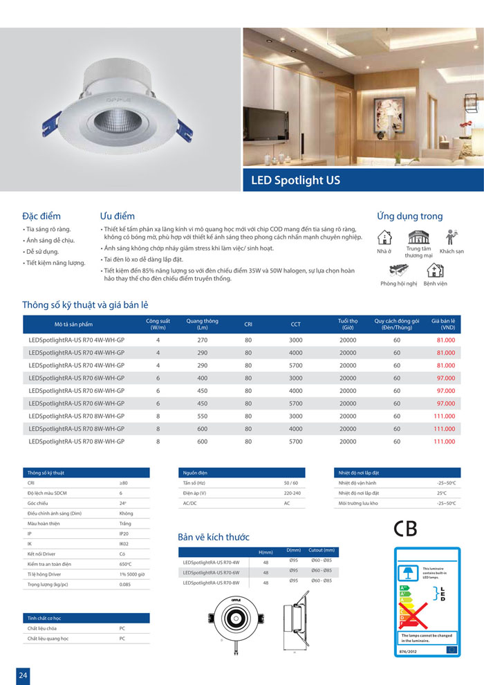 Catalogue OPPLE Lighting 【Giá Mới T12/2025 】 | thietbidiendgp.vn